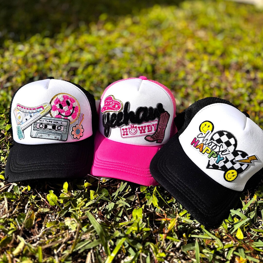 Trucker Hat With Patches, Girl Trucker Hat, Country Hat, Patch Hat for ...
