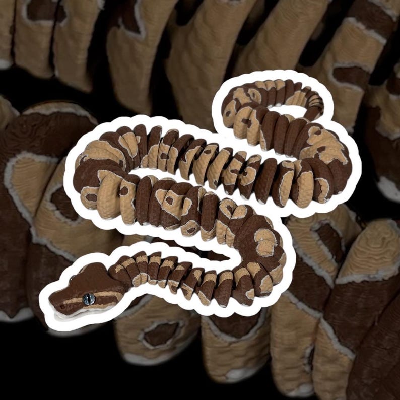 Ball Python Flexi Snake – 3D Printed Articulated Reptile, Snake Lover Gift - Etsy