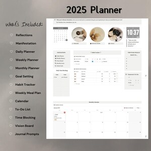 Minimalistic 2025 Notion Template, New Year Planner, Aesthetic Digital ...