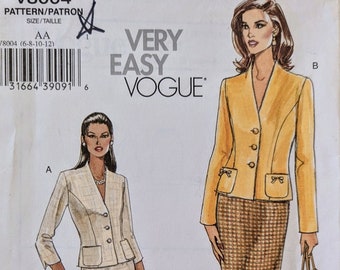Vogue Bill Blass Misses' Suit Double Breasted Jacket With Welt Pockets ...