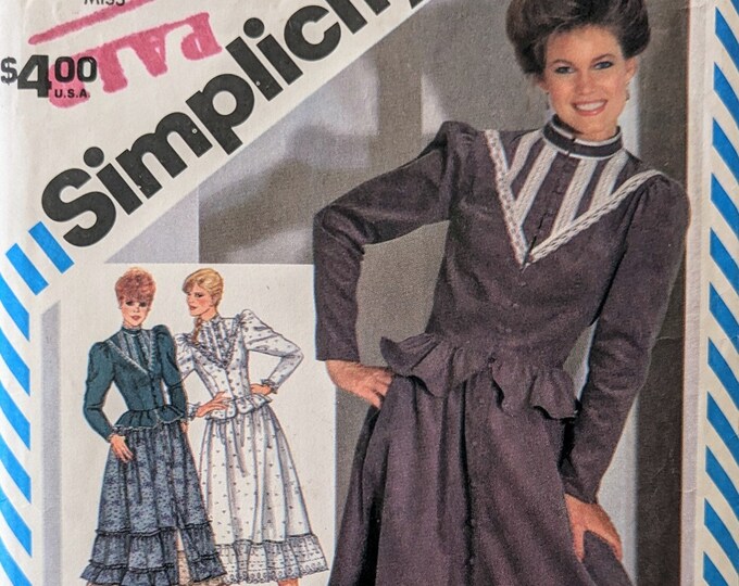 SIMPLICITY 5754 Size 10 Bust 32 1/2" Gunne Sax Skirt Petticoat Blouse ...