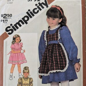 SIMPLICITY 5732 Size 3 Child's Girl's Dress and Pinafore Apron Ruffles ...