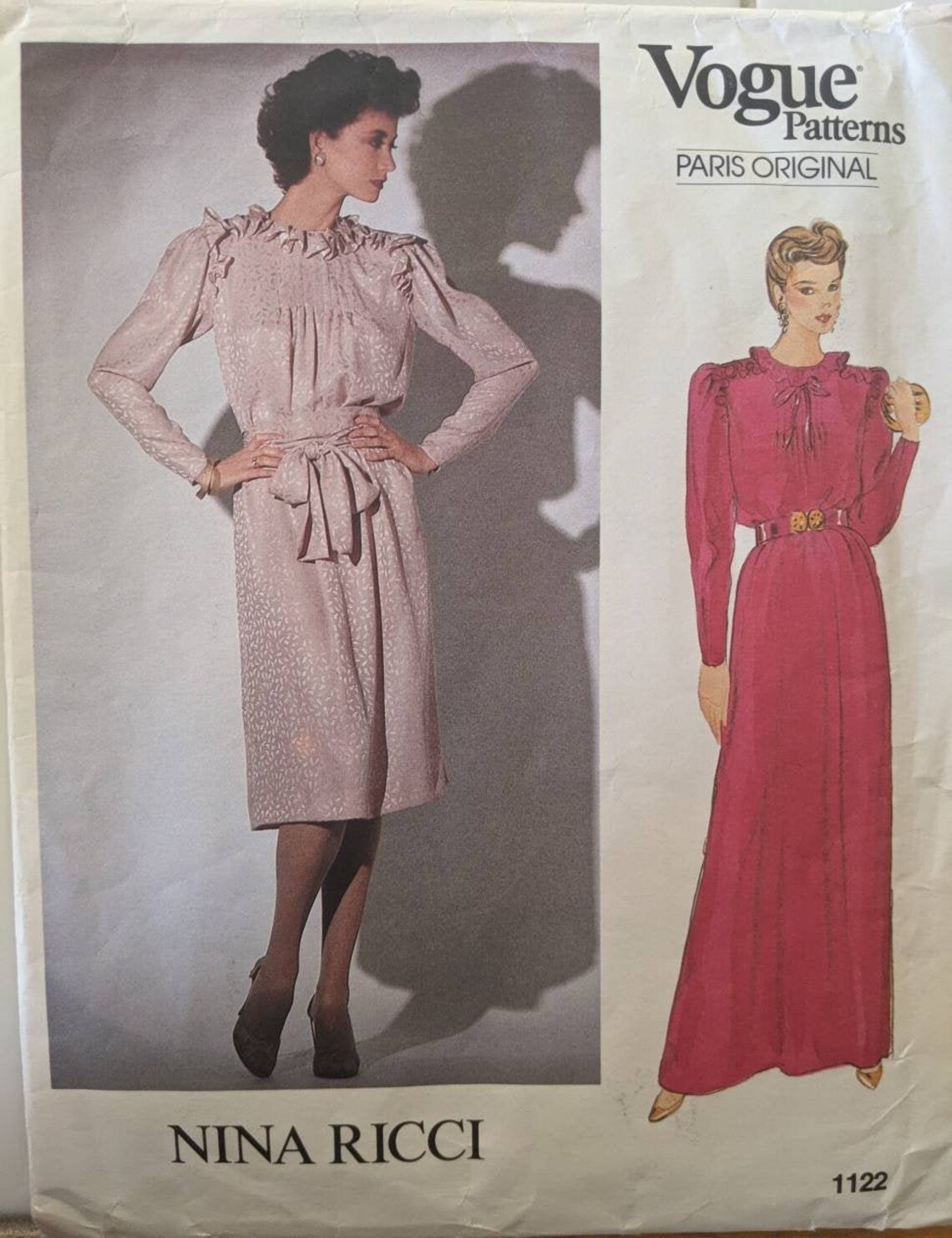 VOGUE 1122 UNCUT Size 12 Bust 34" Nina Ricci Paris Original Pullover ...