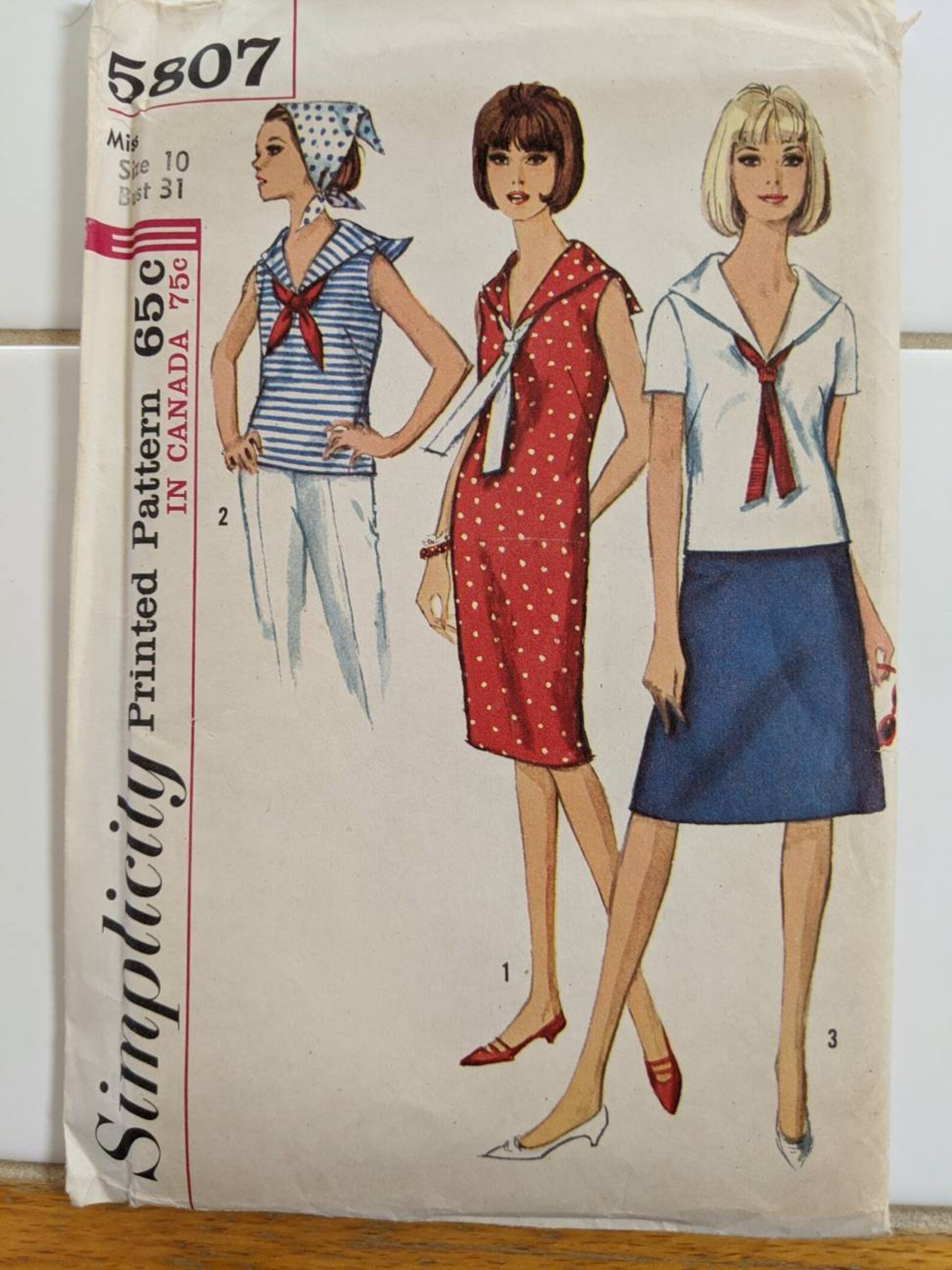 SIMPLICITY 5807 UNCUT Size 10 Bust 31 One-piece Dress Blouse - Etsy