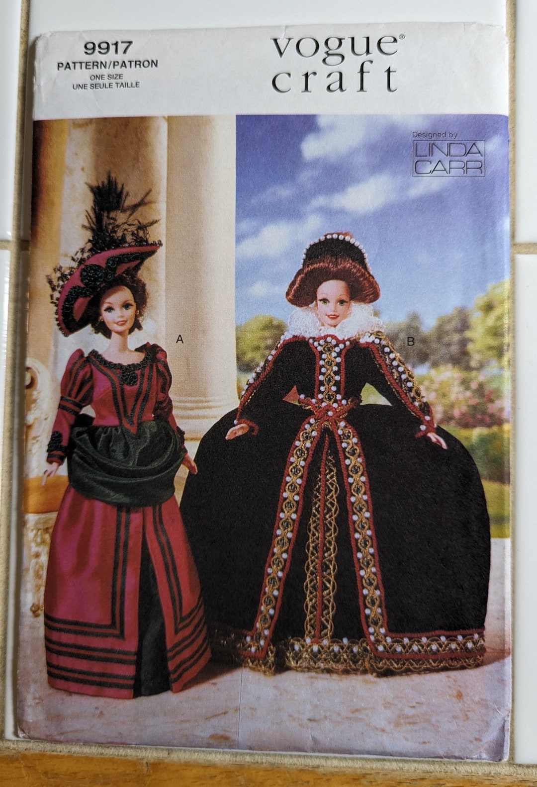 VOGUE 9917 UNCUT Barbie Historical Costumes Elizabethan Tudor Edwardian ...
