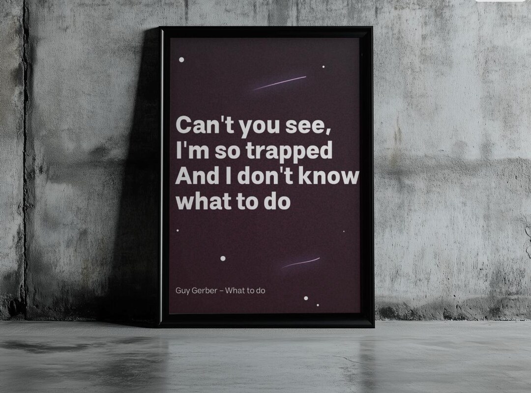 What to Do Poster/print - A Tribute to Guy Gerber Mesmerizing Track - Etsy