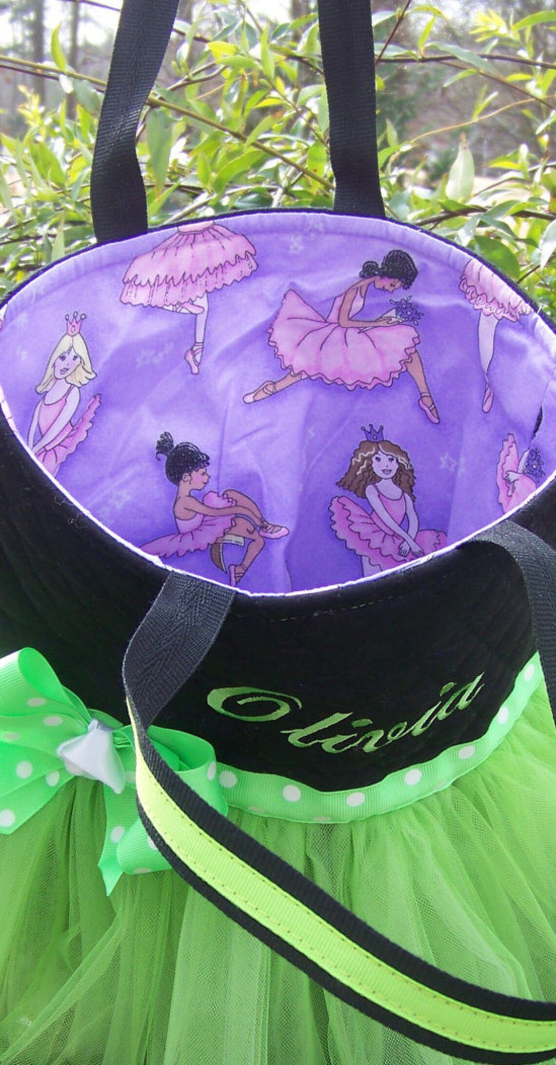 Personalized Green Ballet Tutu Bag - Etsy