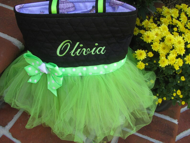 Personalized Green Ballet Tutu Bag - Etsy