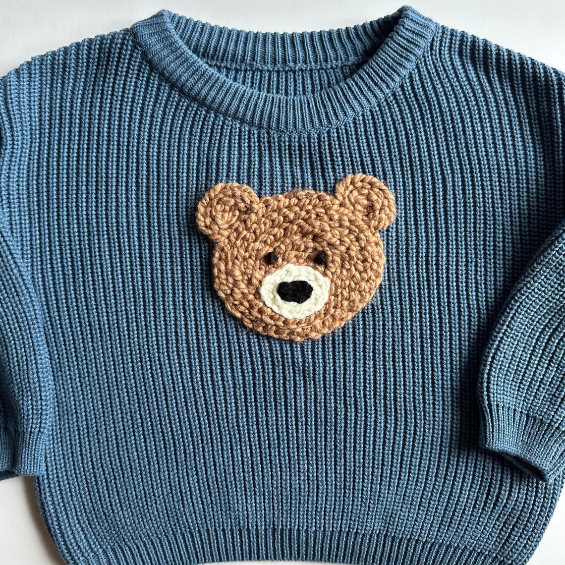 Teddy Bear Embroidered Sweater | Hand Embroidered Bear Shirt | Baby ...