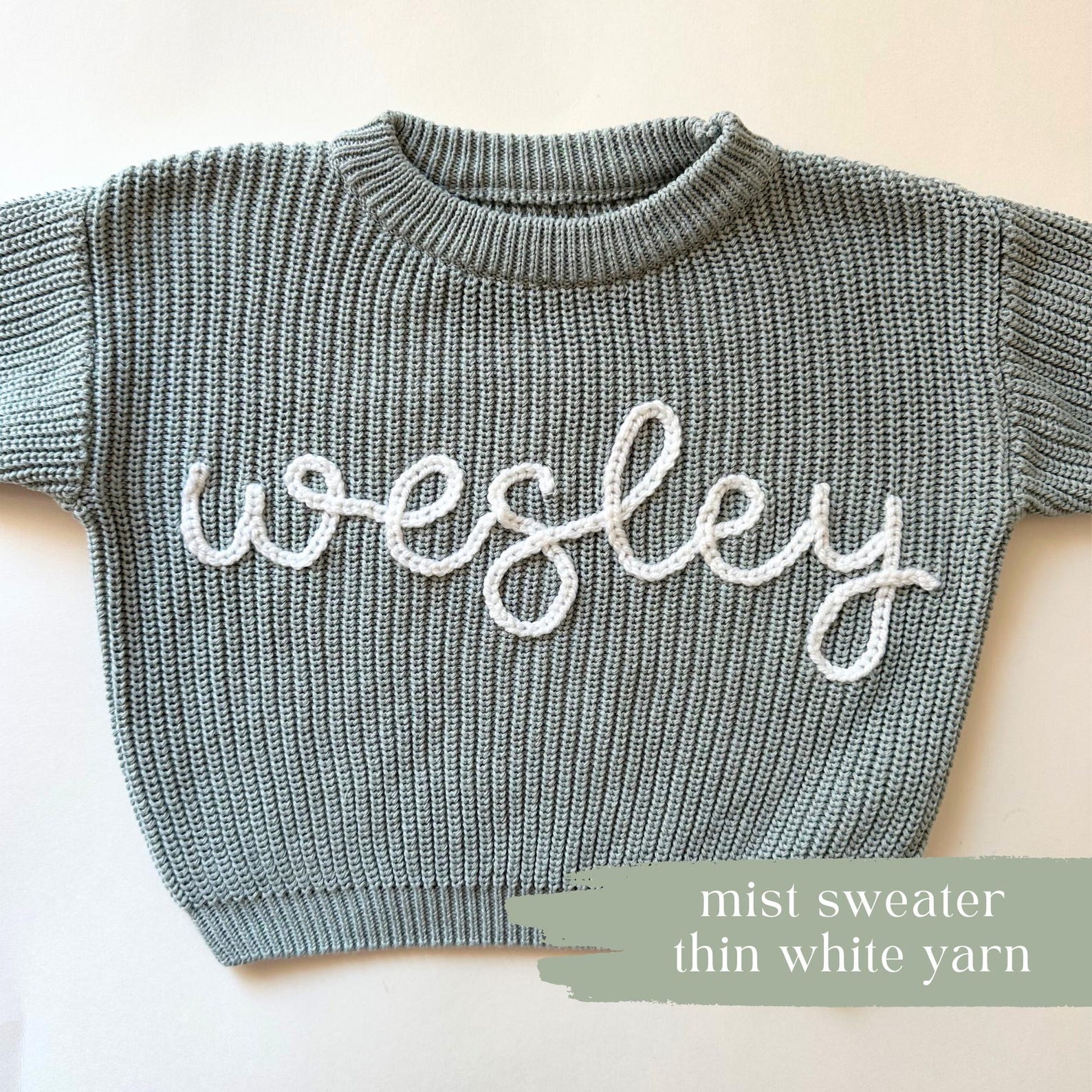 Hand Embroidered Baby Name Sweater | Custom Embroidered Baby Toddler ...