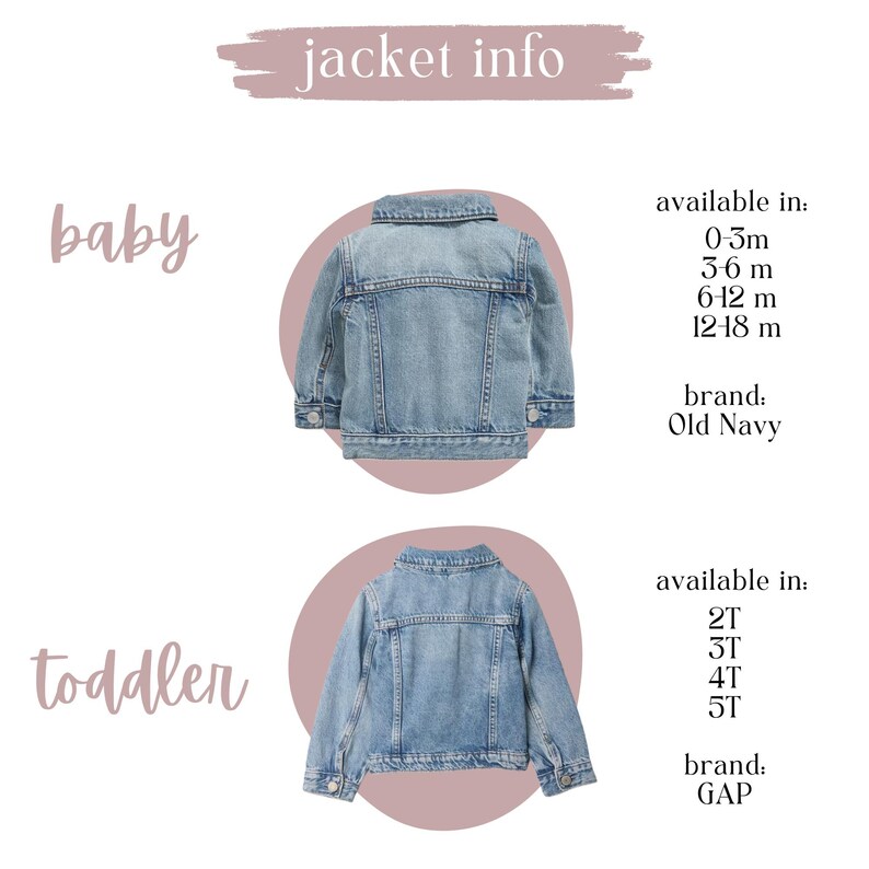 Custom Floral Baby Toddler Jean Jacket | Personalized Hand Embroidered ...