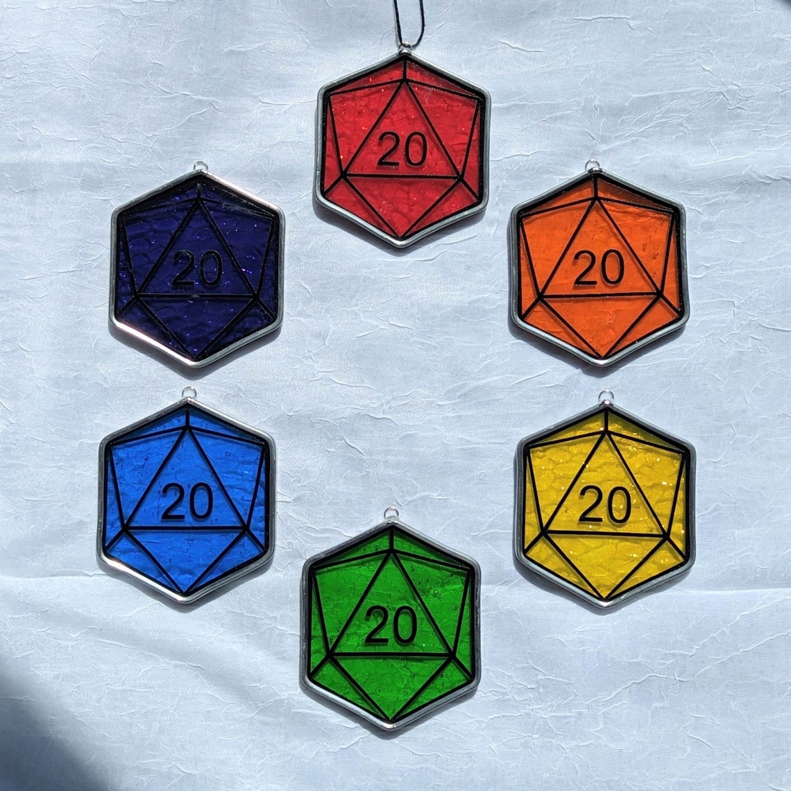D20 Stained Glass Gamer Gift Dnd Gift Tabletop RPG - Etsy