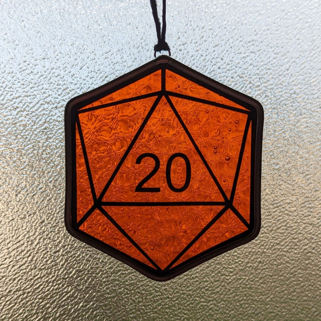 D20 Stained Glass Gamer Gift Dnd Gift Tabletop RPG Roll a Critical Hit ...