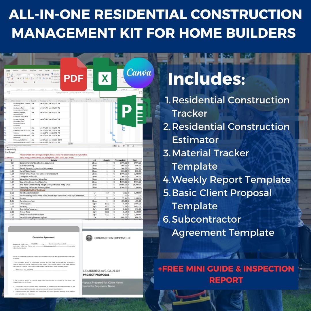 All-in-one Residential Construction Management Kit for Home Builders ...