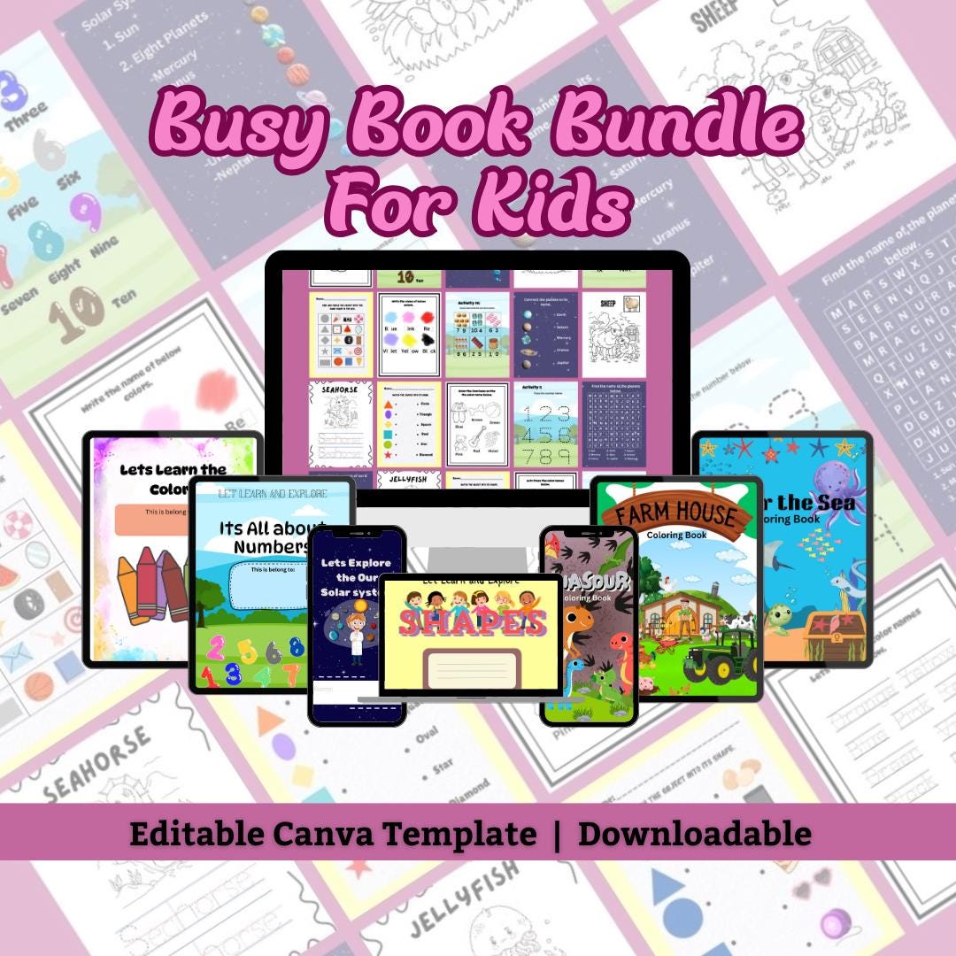 Editable Activity Book Template (busy Book Bundle for Kids: Colors ...