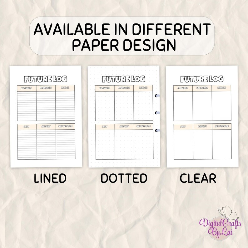 Printable Future Log Template: 12-month Journal (A4, A5, US Letter ...
