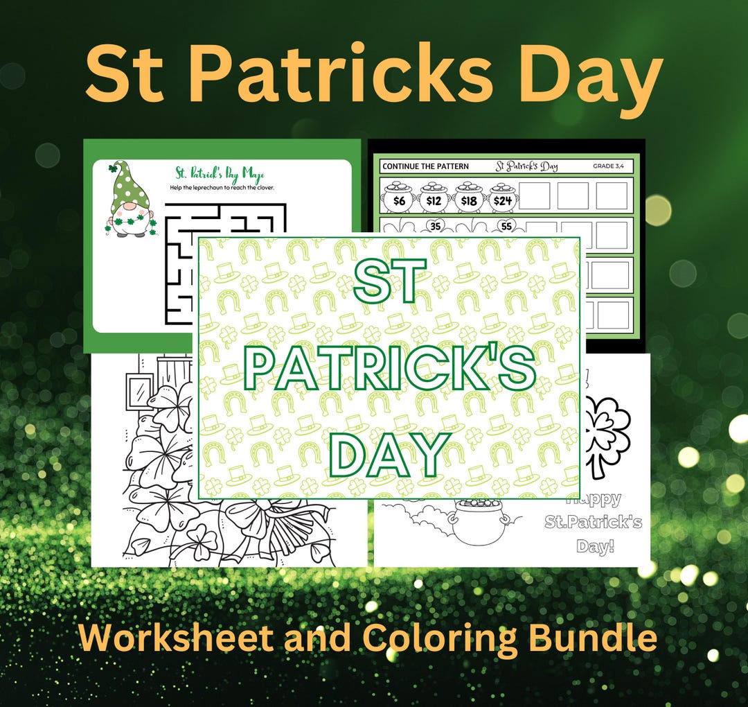 Lucky Learning: St. Patty's Day Worksheet Collection - Etsy