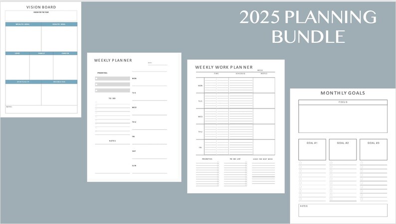 2025 Yearly Bundle: Printable Weekly, Monthly, and Yearly Planners ...