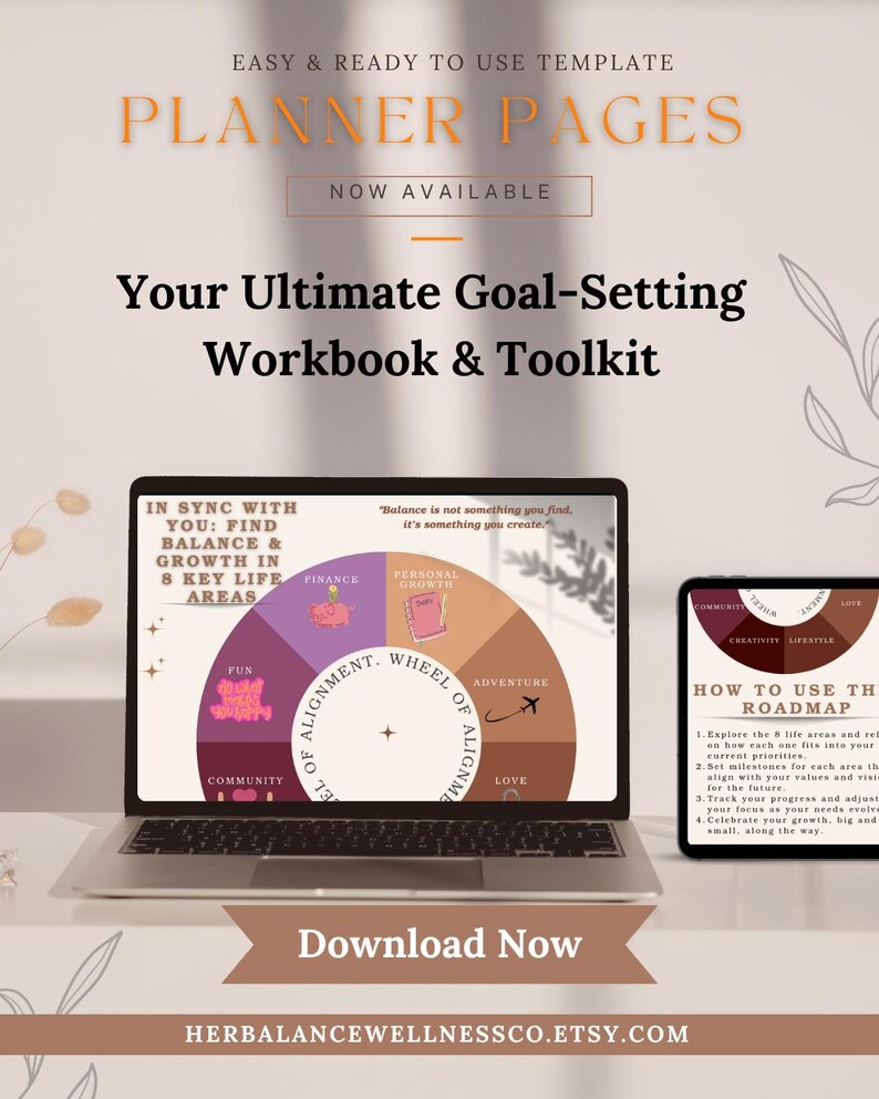 Wheel of Alignment Digital Planner | Goal Setting, Self-care ...