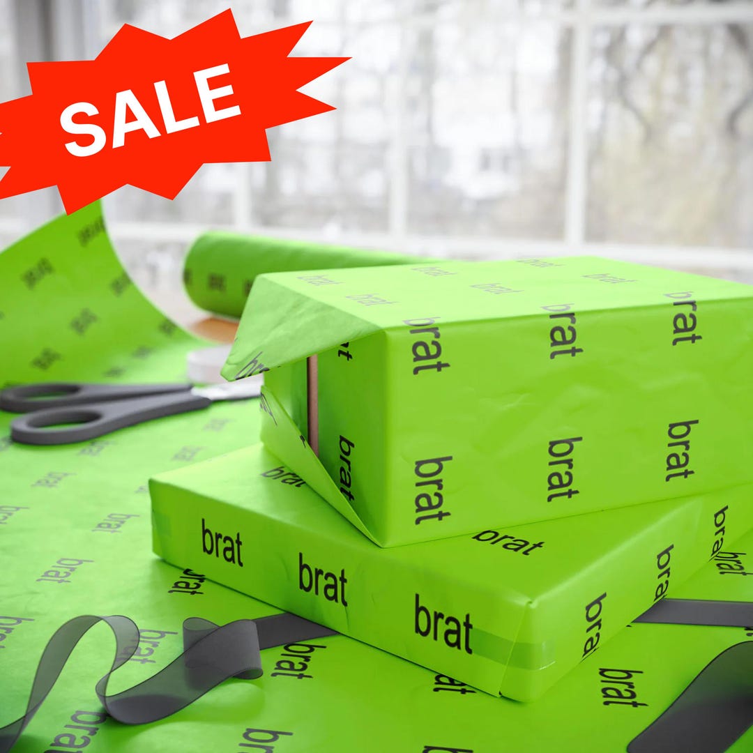 Unique Brat Meme Wrapping Paper for Birthday Gifts, Funny Gift Wrap for ...