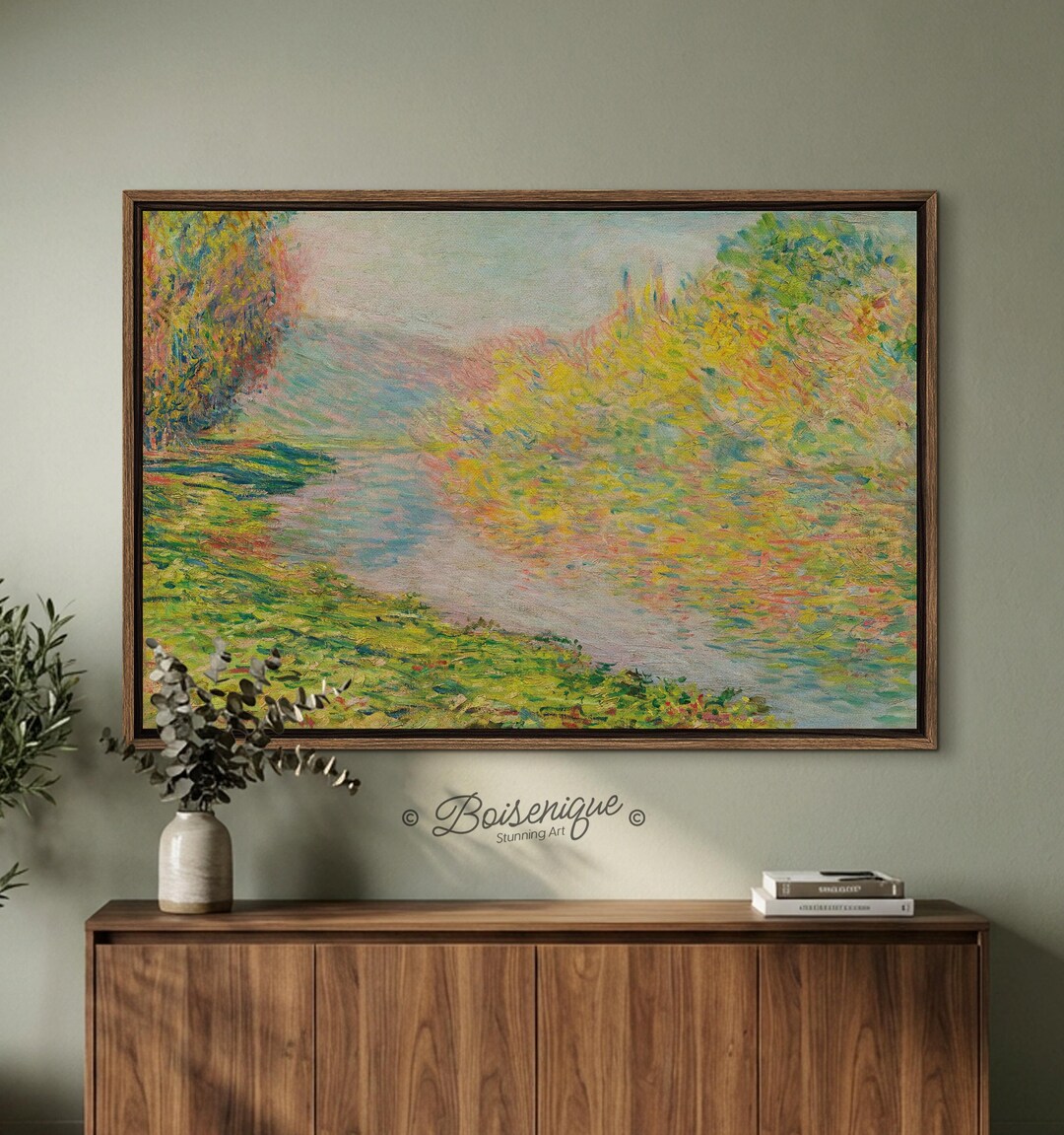 Claude Monet 'automne À Jeufosse' Framed Canvas Print: Vintage ...