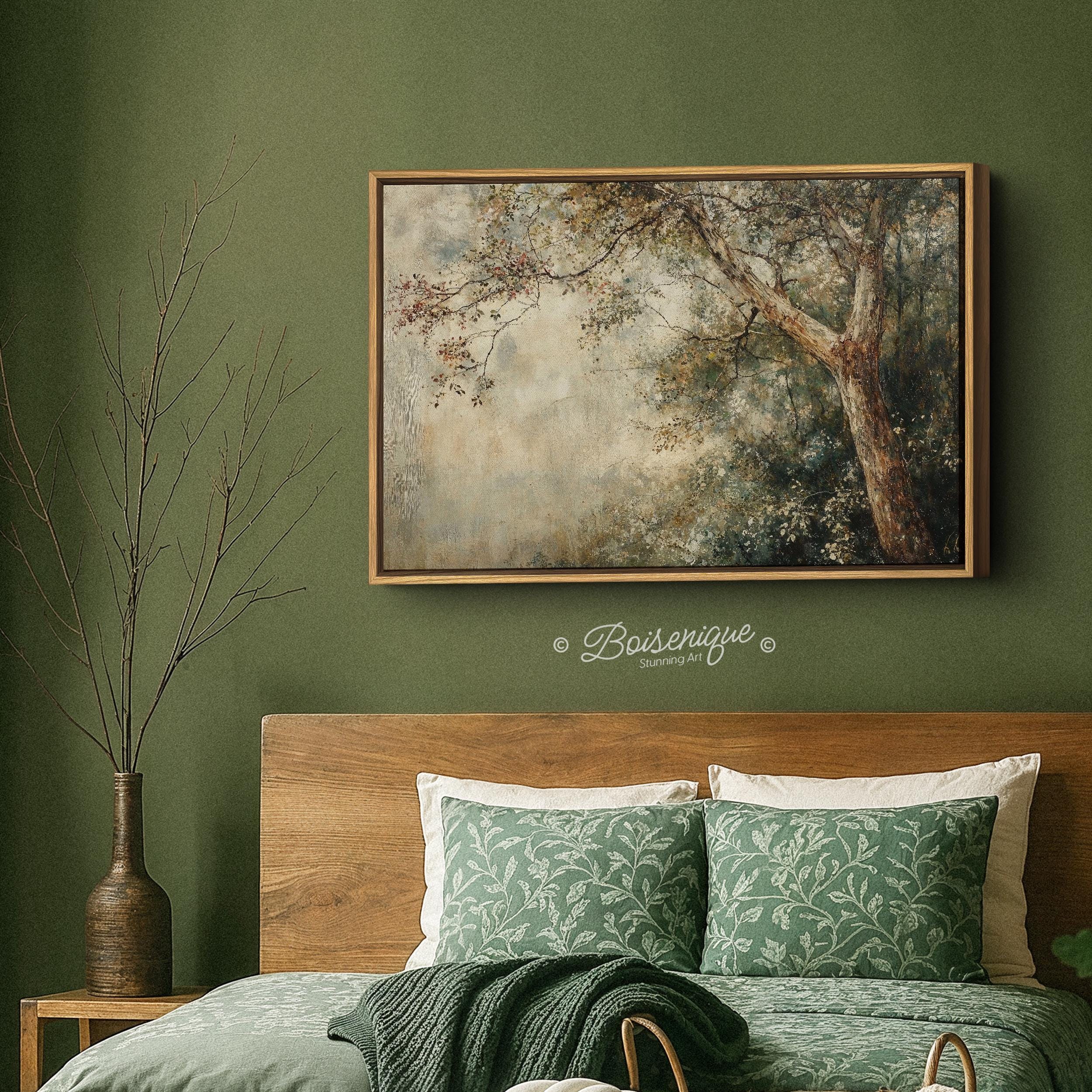 Rustic Tree Print | Vintage Woodland Landscape for Cozy Wall Decor - Etsy