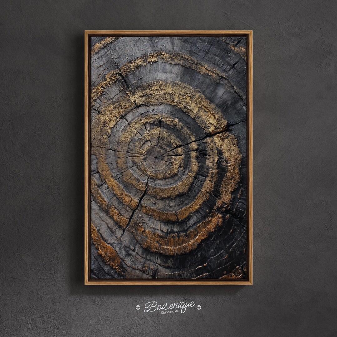 Tree Ring Framed Canvas Art: Modern Abstract Wall Decor - Etsy