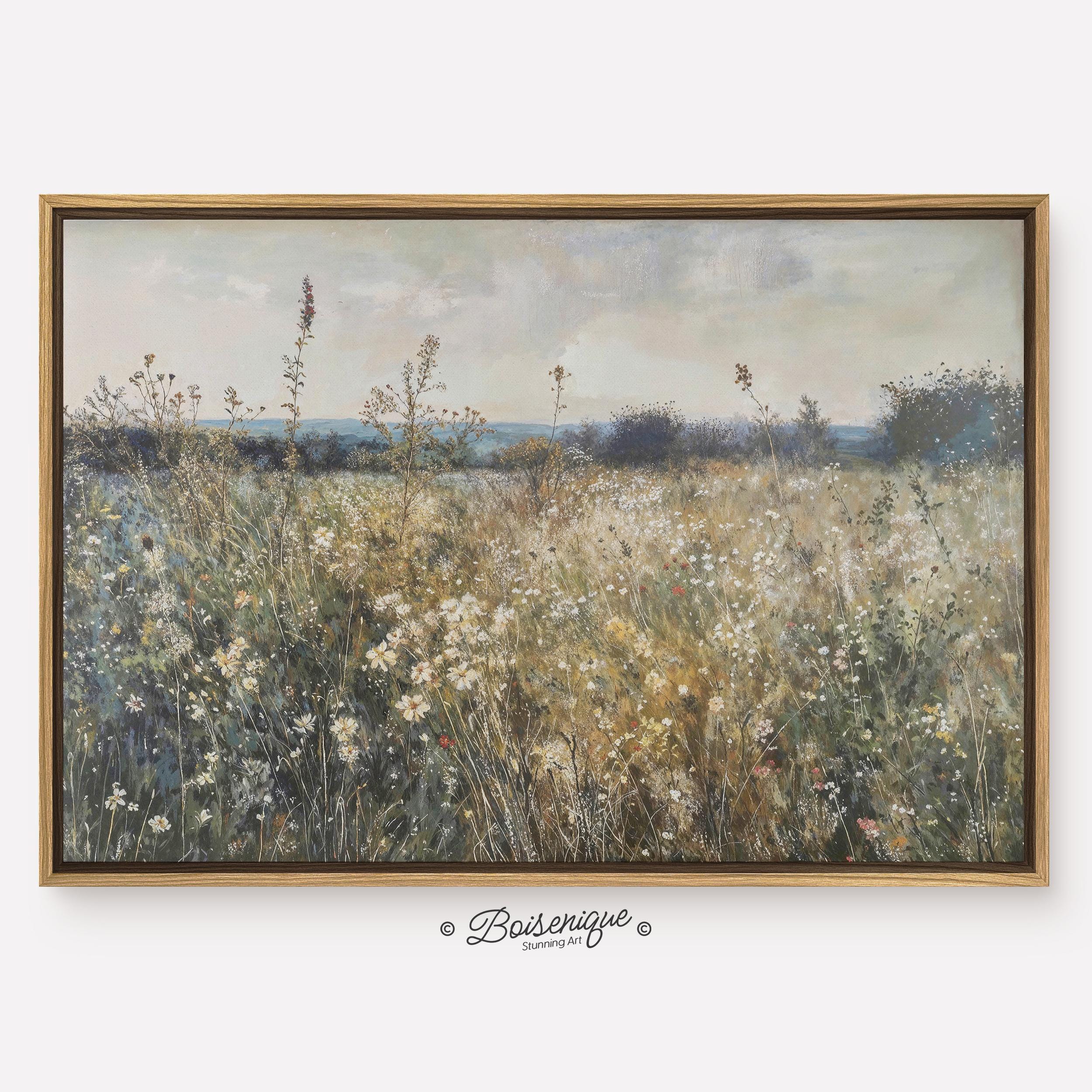 Wildflower Field Canvas Print: Framed Spring Meadow Wall Art - Etsy