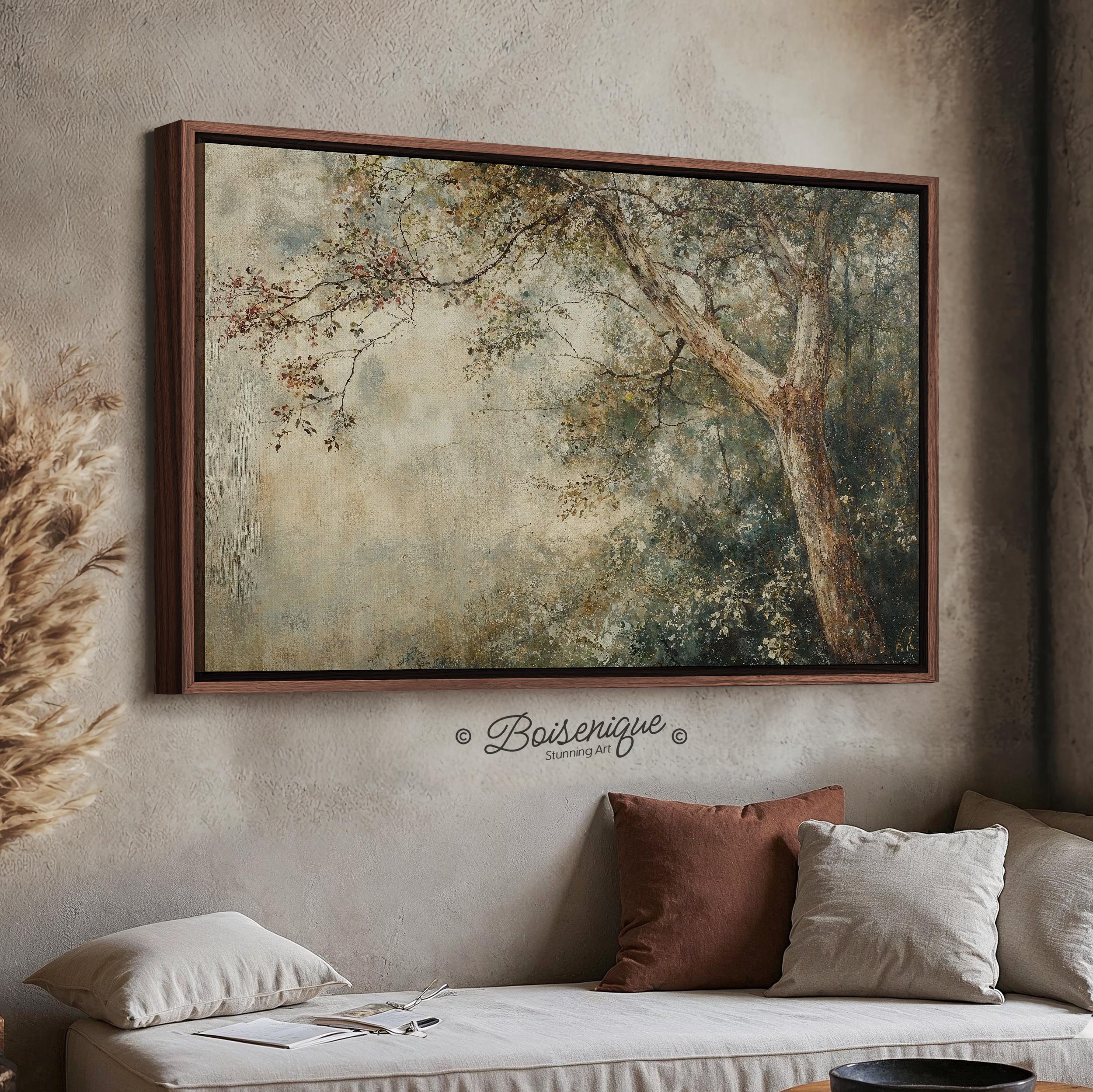 Rustic Tree Print | Vintage Woodland Landscape for Cozy Wall Decor - Etsy