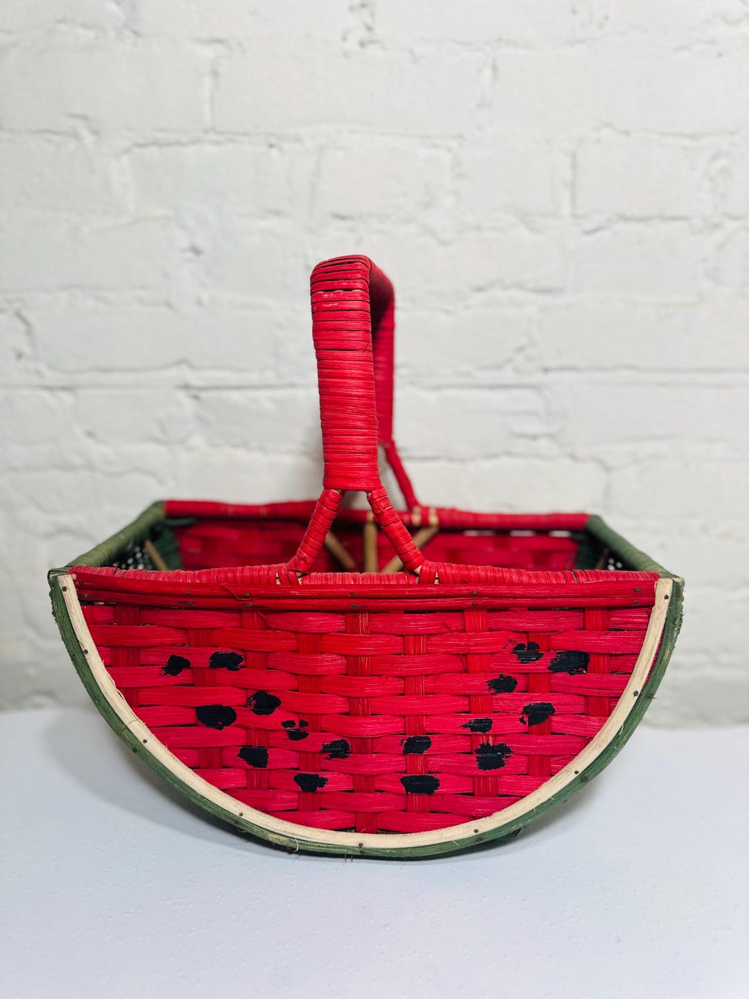 Vintage Cottagecore Woven Watermelon Basket - Etsy