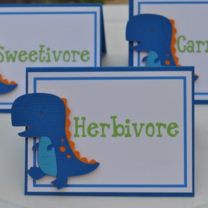Dinosaur Themed Party Food Cards Set of 6, Personalized - Etsy
