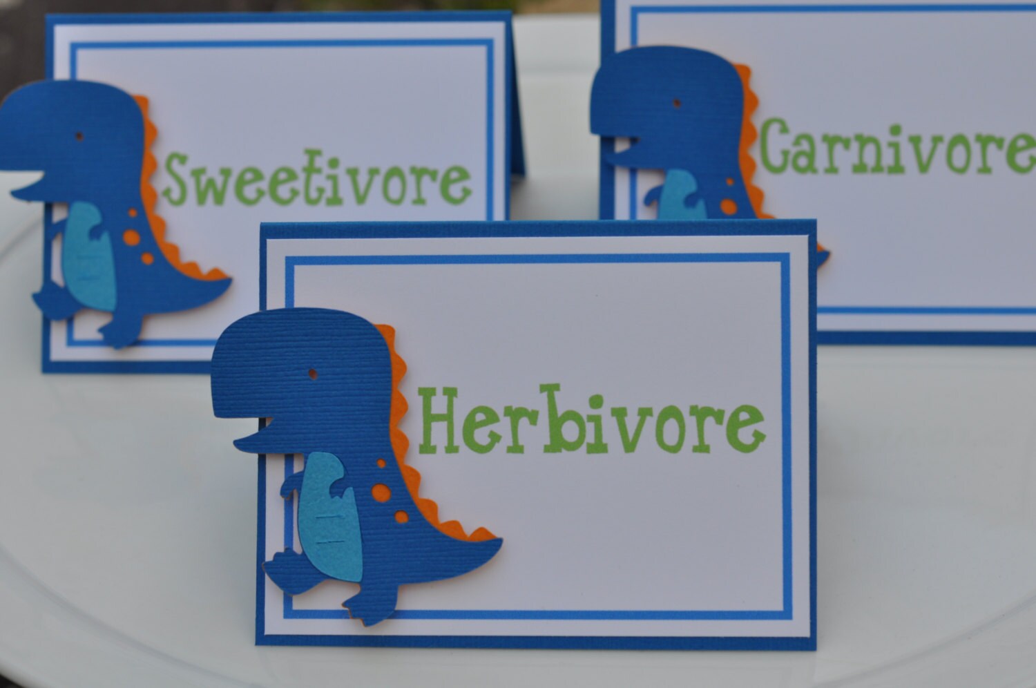 Dinosaur Themed Party Food Cards Set of 6, Personalized - Etsy