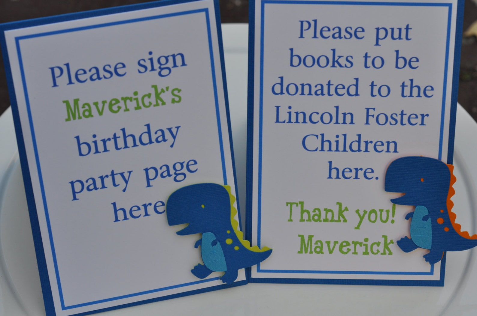 Dinosaur Themed Party Food Cards Set of 6, Personalized - Etsy