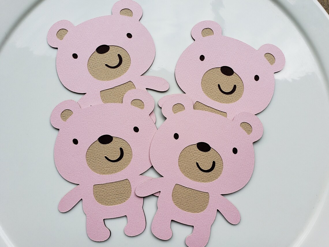 Teddy Bear Cut Outs Pink Teddy Bear Die Cuts Teddy Bear | Etsy