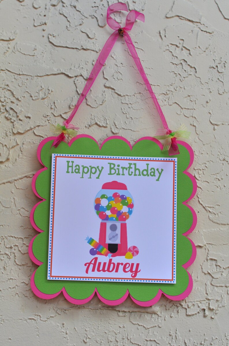 Candy land candy themed birthday party door sign personalized | Etsy
