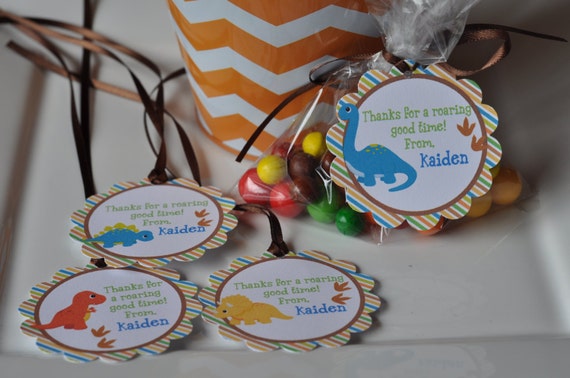 Dinosaur Favor Tags Dinosaur Party Dinosaur Theme Favor | Etsy