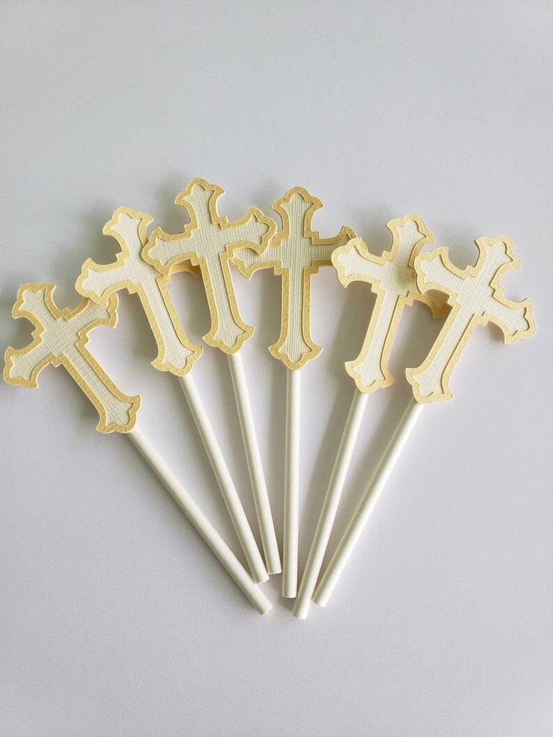 Cross Cupcake Toppers ANY COLOR Baptism Confirmation or - Etsy