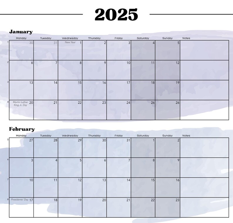 2025 Vertical Yearly Calendar (digital File for Various Notes Apps) - Etsy