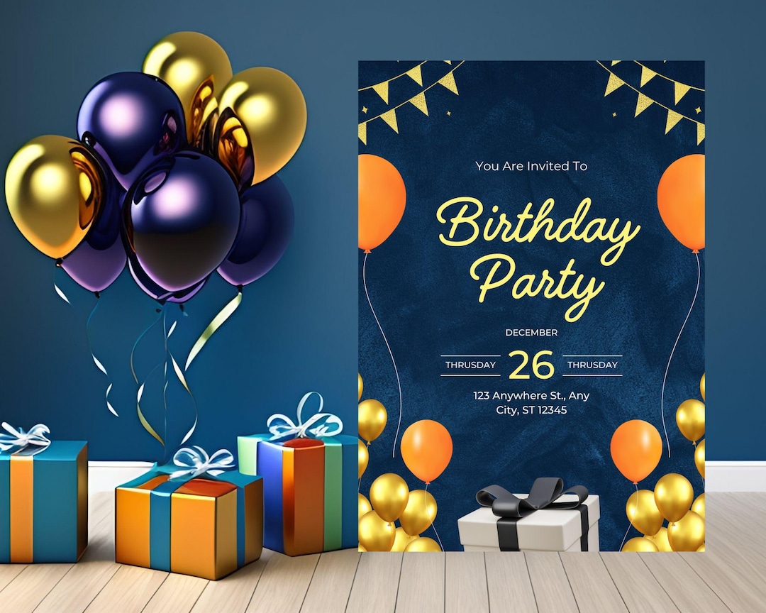 Editable Birthday Card Design Downloadable & Customizable Template for ...