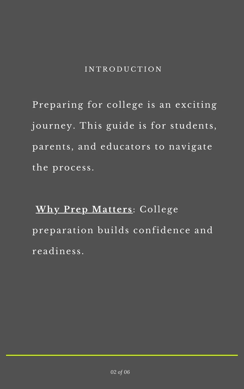 College Prep E-book, College Application Guide, Goal-setting E-book ...