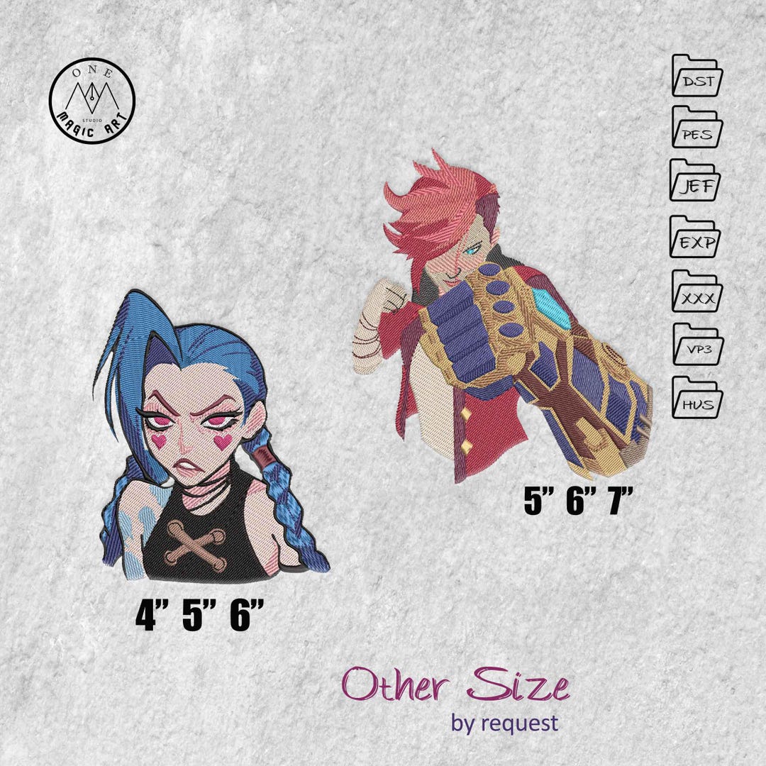 Game Anime Arcane Game and Movie Design Machine Embroidery Pattern ...