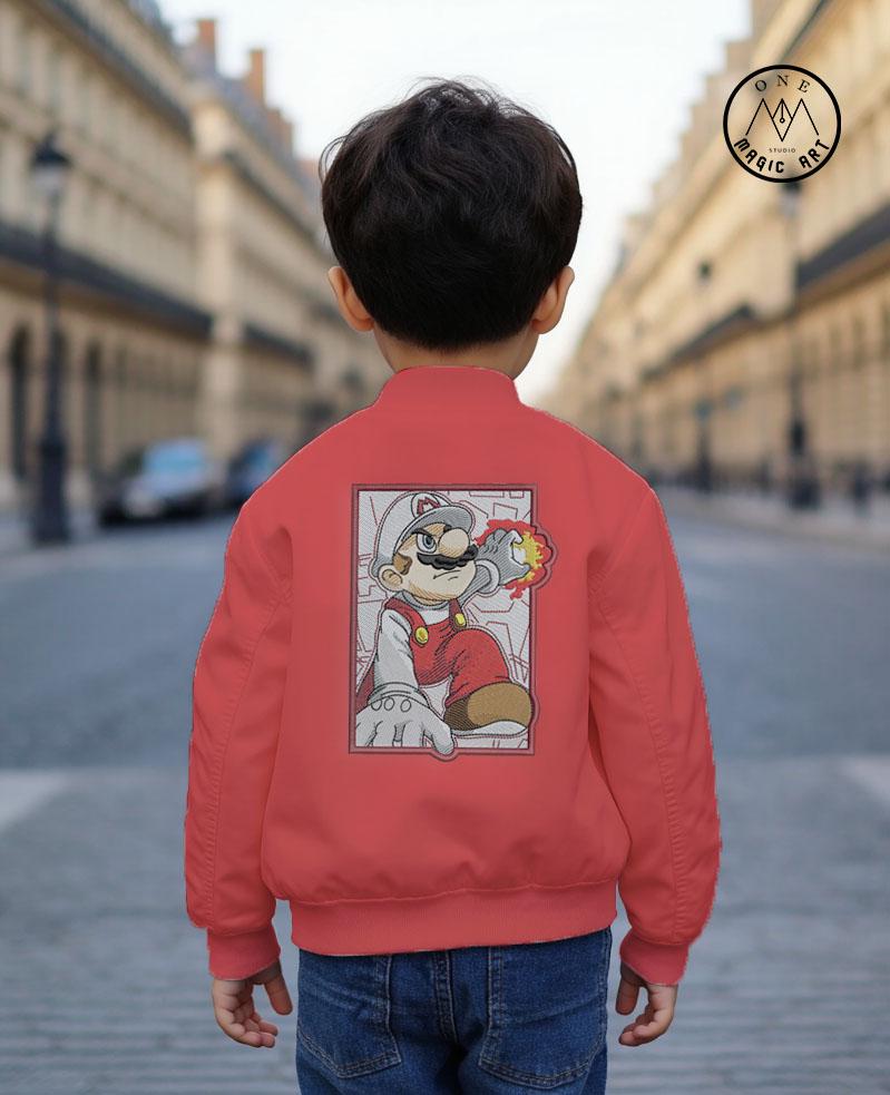 Super Mario Patch With Fireball Theme Embroidery Machine Pattern ...