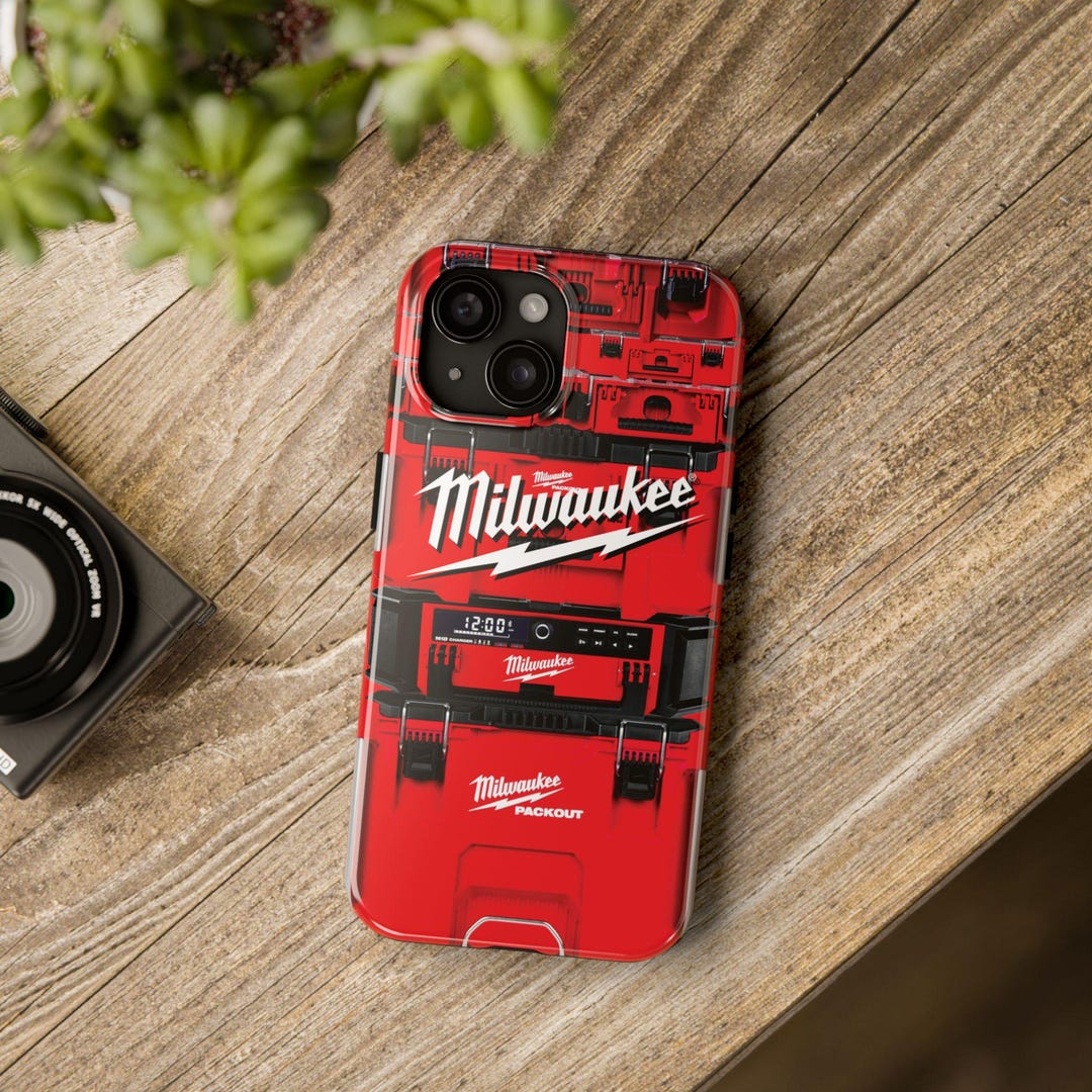 Milwaukee Packout Toolbox Phone Case, Red Tough iPhone Cover for Tradesmen, Construction Gift ...
