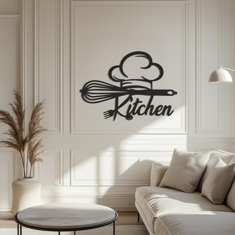 Personalized Metal Kitchen Sign – Minimalist Custom Name Wall Art ...