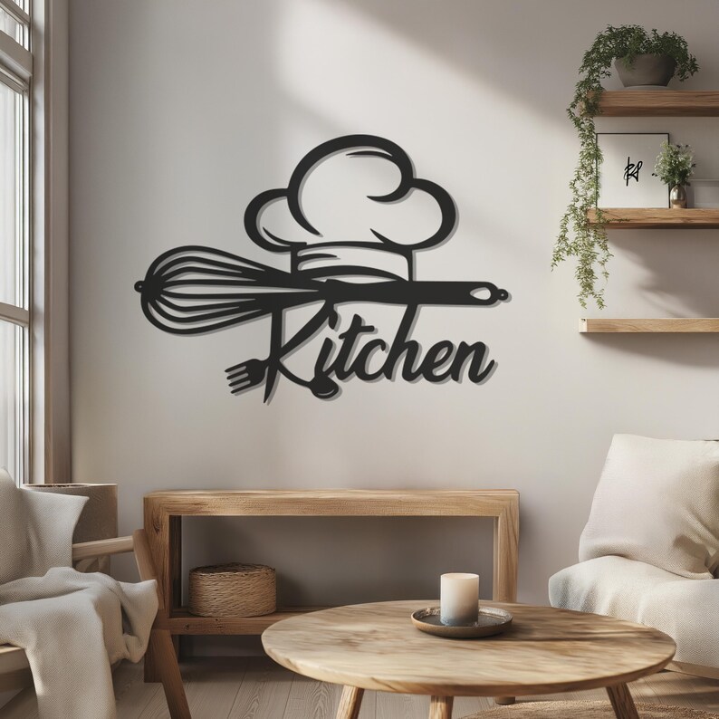 Personalized Metal Kitchen Sign – Minimalist Custom Name Wall Art ...