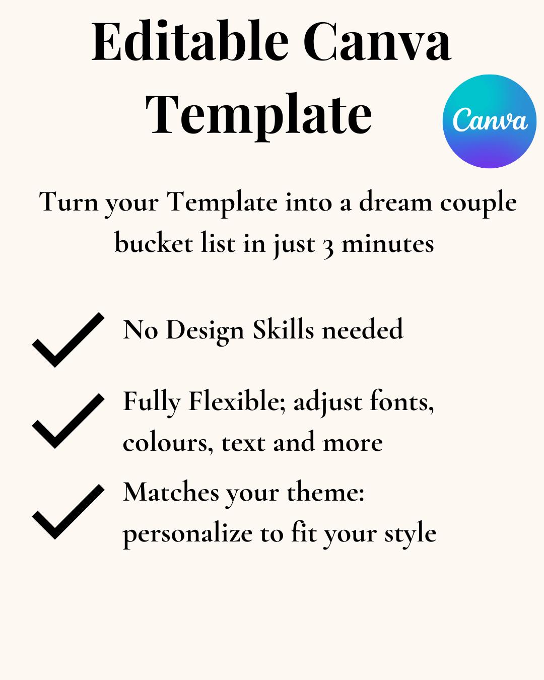 Couples' Vision Board Bingo | Editable Canva Bingo Template | Vision ...