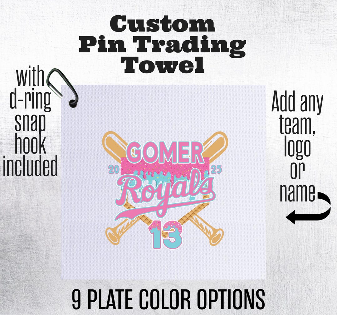 Custom Baseball Pin Trading Towel: Ice Cream Drip Design - Etsy