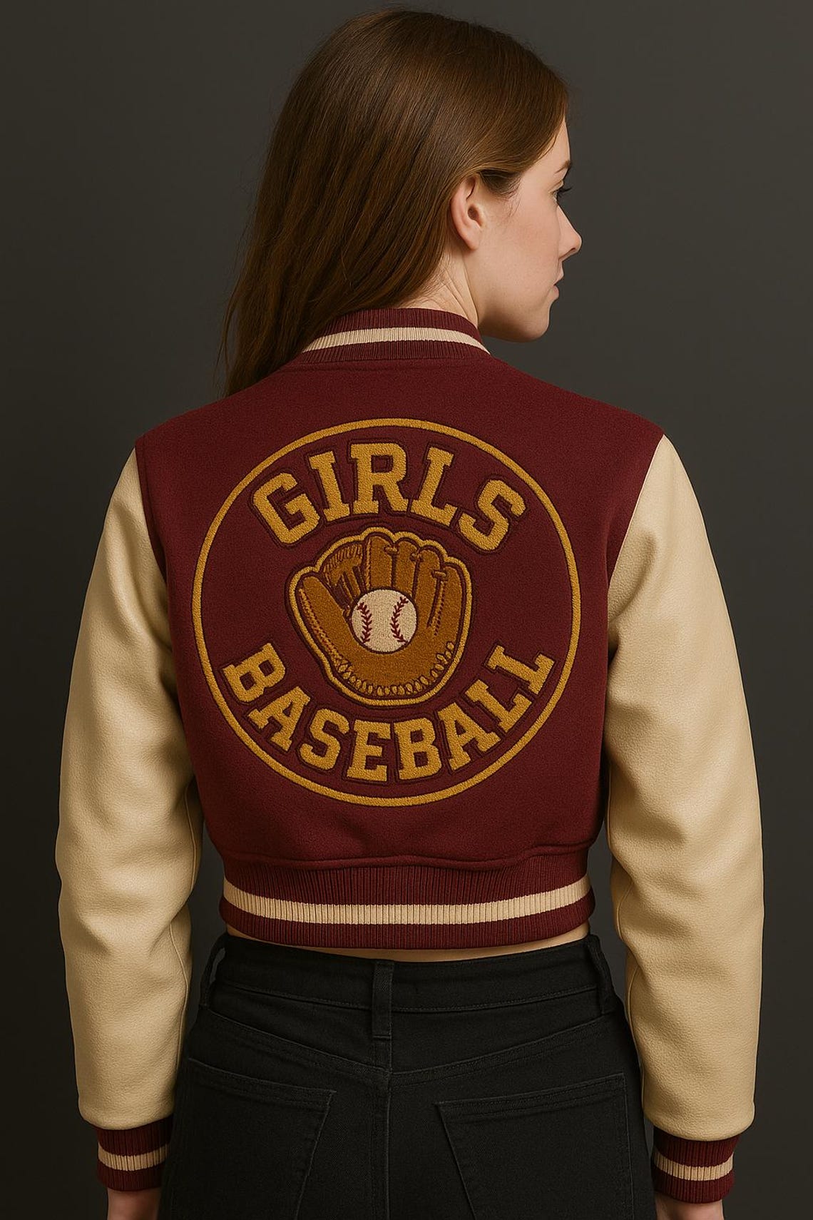 Custom Cropped Varsity Jacket for Women – Personalized Letterman Jacket ...
