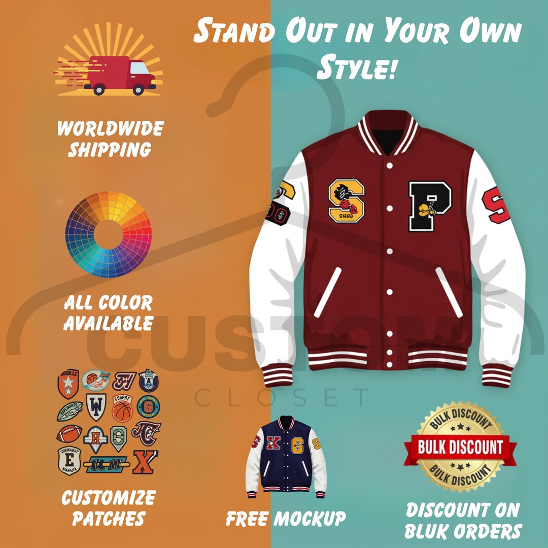 Custom Varsity Jacket for Men, Women & Kids – Personalized Letterman ...