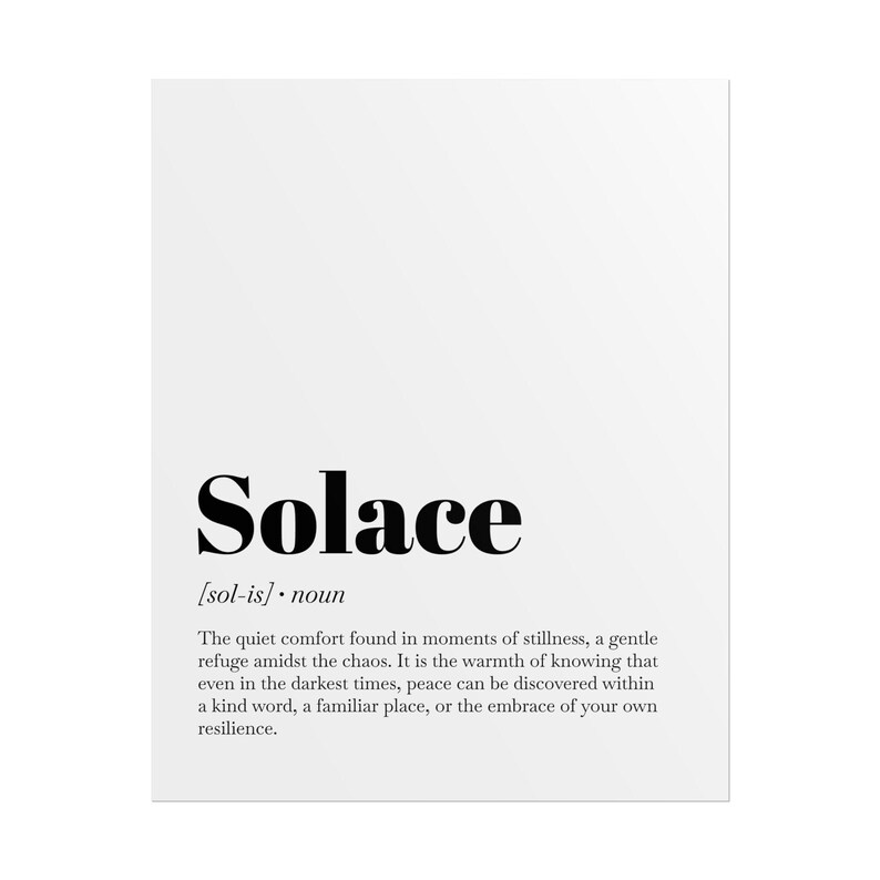 Solace Definition Poster - Minimalist Wall Art for Dorm Rooms ...